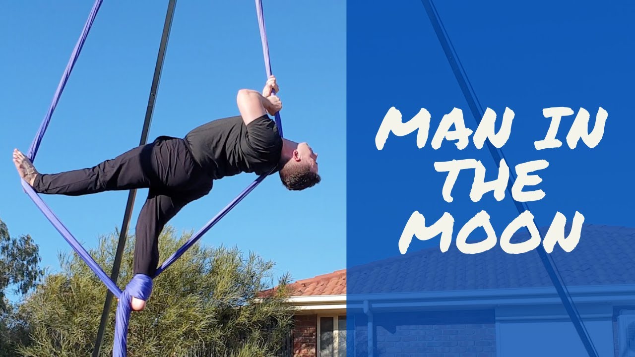 MAN IN THE MOON AERIAL SILKS POSE TUTORIAL | How to do half moon on ...