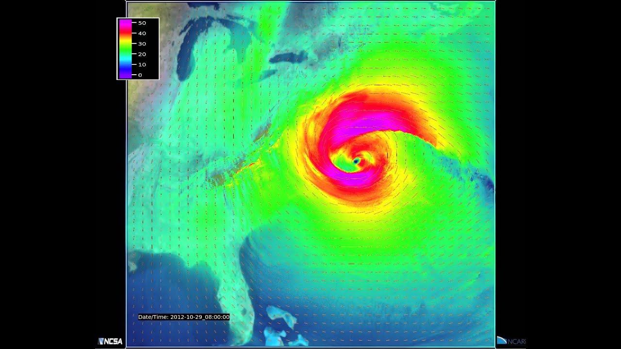 Lifecycle of Hurricane Sandy - Simulation 4: Wind Speeds - YouTube