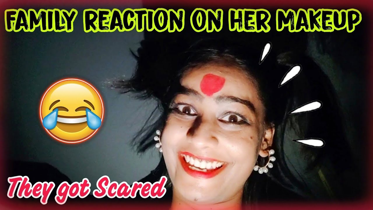 Family *REACTION* On Her Disastrous Makeup | They Got Scared🤣| A ...