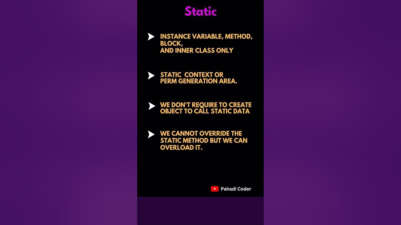 Static In Java Java Interview Question 15 Pahadi Coder Youtube