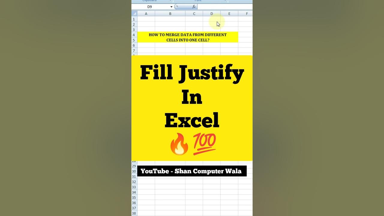 Fill Justify In Excel Excel Tips And Tricks 🔥💯 Shorts Short Viral Shortvideo Youtube