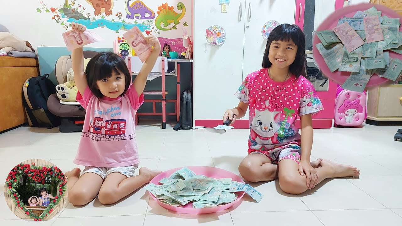 Pim & Pink พารีวิวเล่นเกมส์ตักเงิน ทั้งสนุกและได้เงินฝากธนาคารด้วย - YouTube