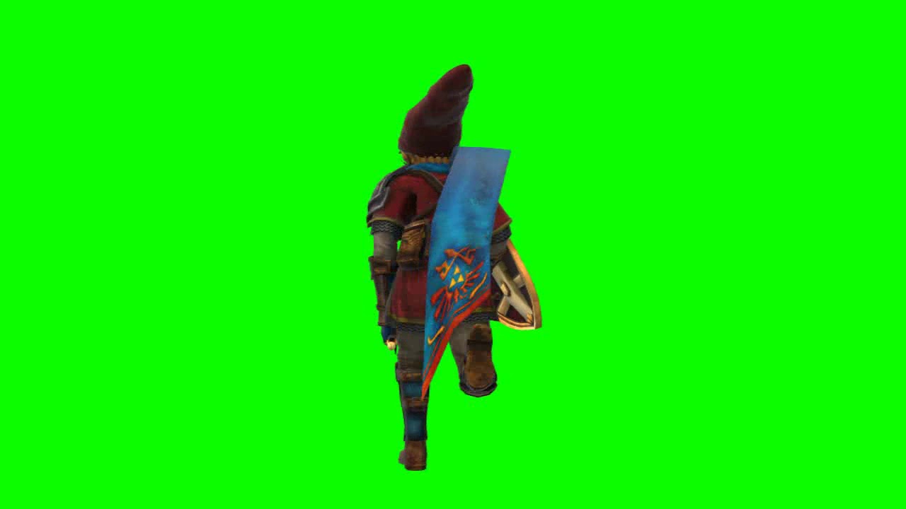 Link red zelda run animated back chroma - YouTube
