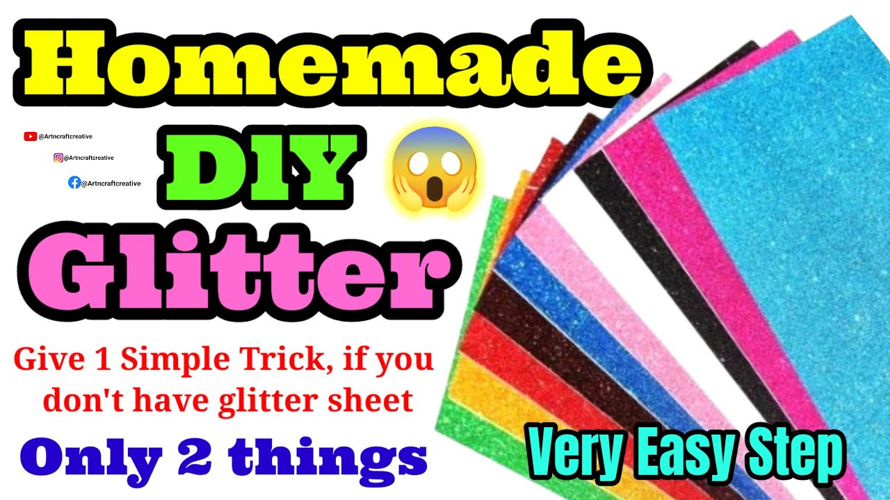 How to make Glitter sheet | DlY Glitter paper | Only 2 things | 1 ...