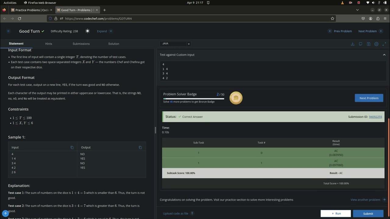 Second Codechef Question - YouTube