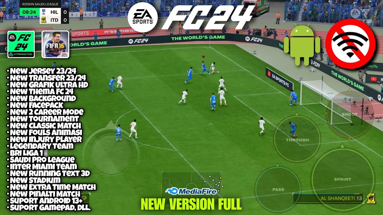 FIFA 16 MOD FC 24 NEW TOURNAMENT MODE & NEW TRANSFER 23/24 ANDROID ...