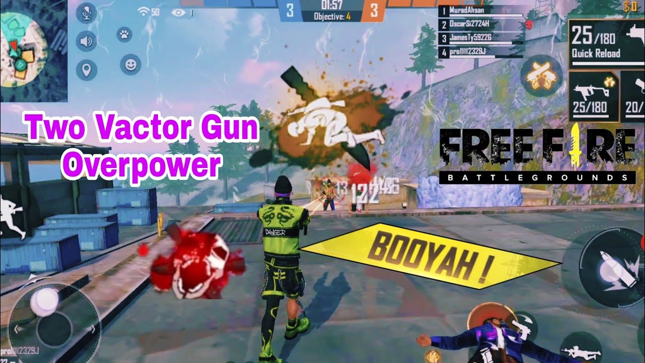 Two Vactor Gun And Overpower Gameplay || Garena Free Fire - YouTube