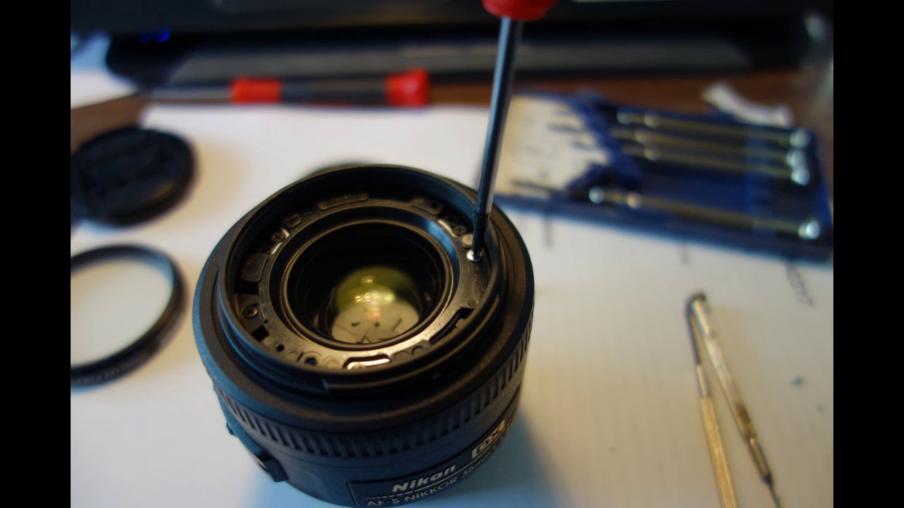 Nikon 35mm f/1.8 DX Lens Front Element Removal and Dust Cleaning - YouTube