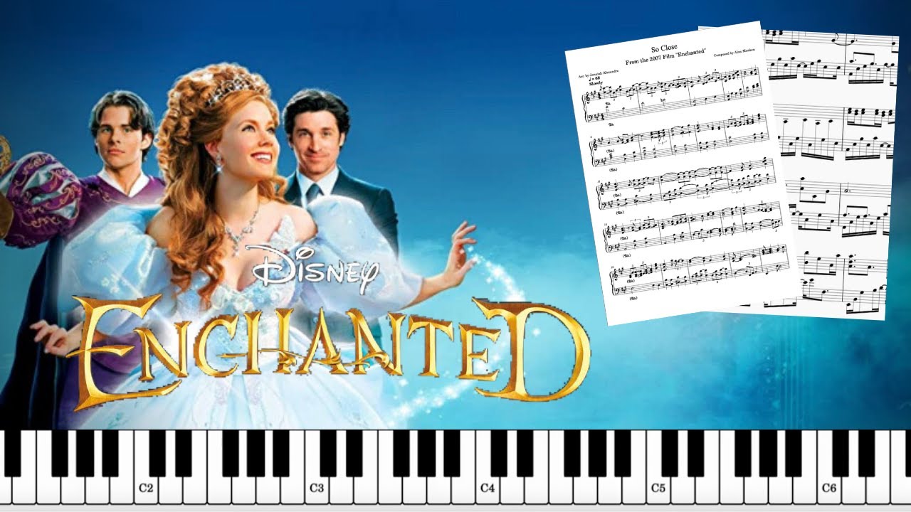 Enchanted - So Close || PIANO TUTORIAL|| Sheet & Midi || Female Key ...