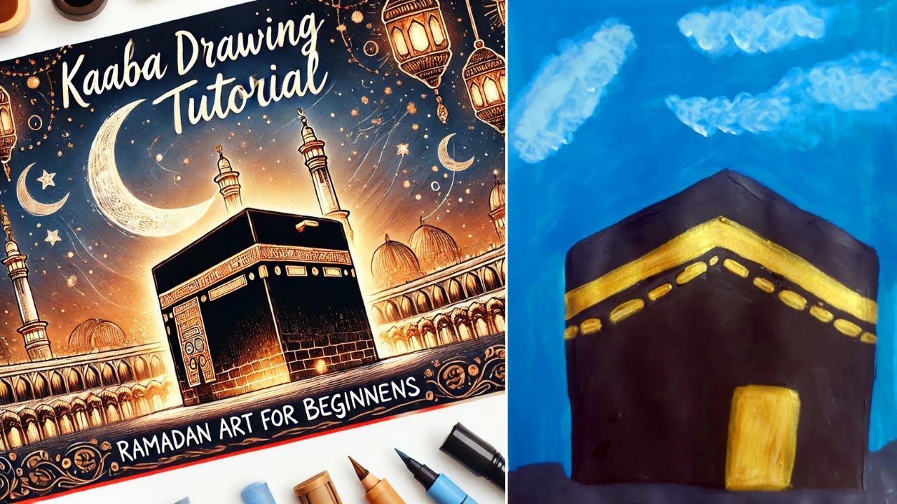 🕋 Kaaba Drawing Tutorial | How to Draw Kaaba Easily | Ramadan Art for ...