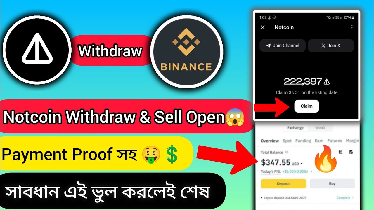 Notcoin withdraw live | এই ভুল করলেই সব শেষ 😱 | Notcoin payment proof ...