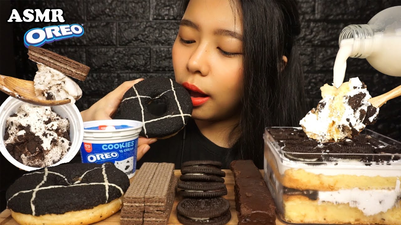 Asmr Oreo Cookies And Cream Party Cake Dessert Box Donut Ice Cream
