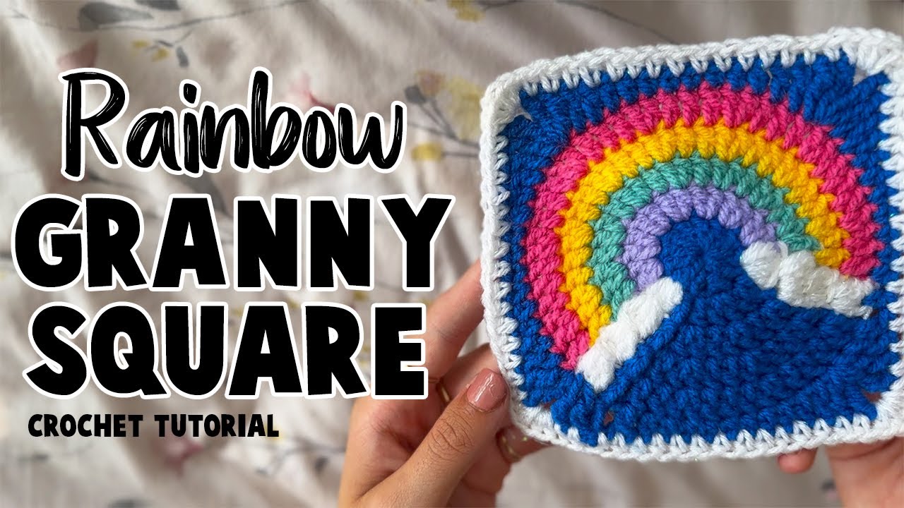 How To Crochet: RAINBOW GRANNY SQUARE - YouTube