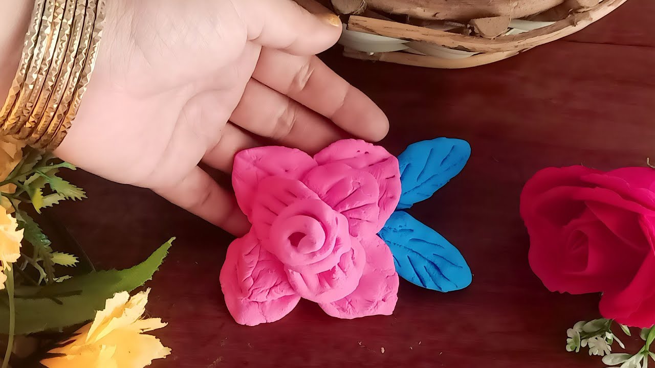 art of flower from clay - YouTube