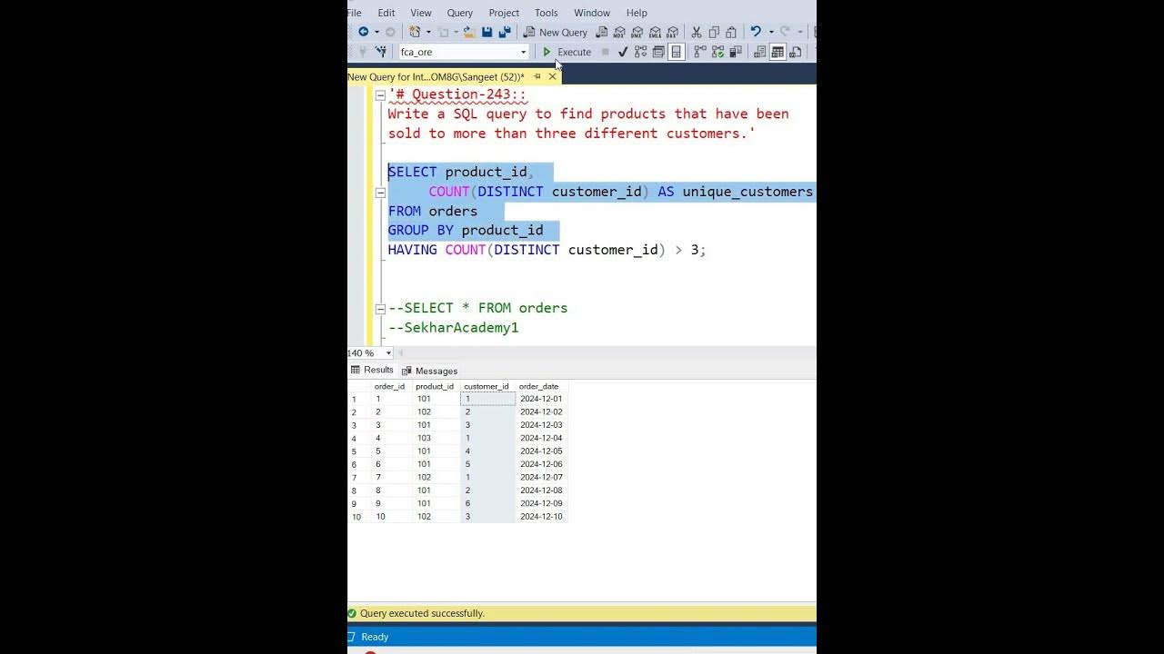 Sql Interview Question 243 Shorts Ytshorts Youtubeshorts Sql Reels Mysql