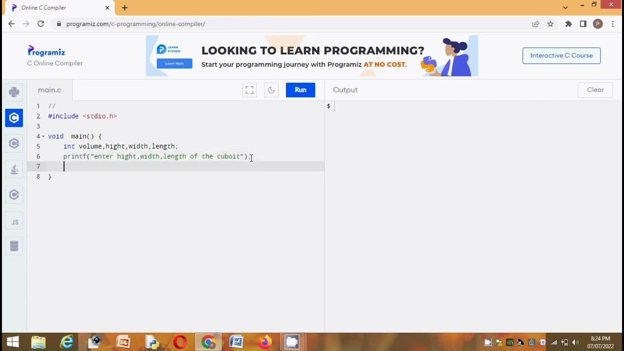 calculate the volume of a cuboid #c programming - YouTube