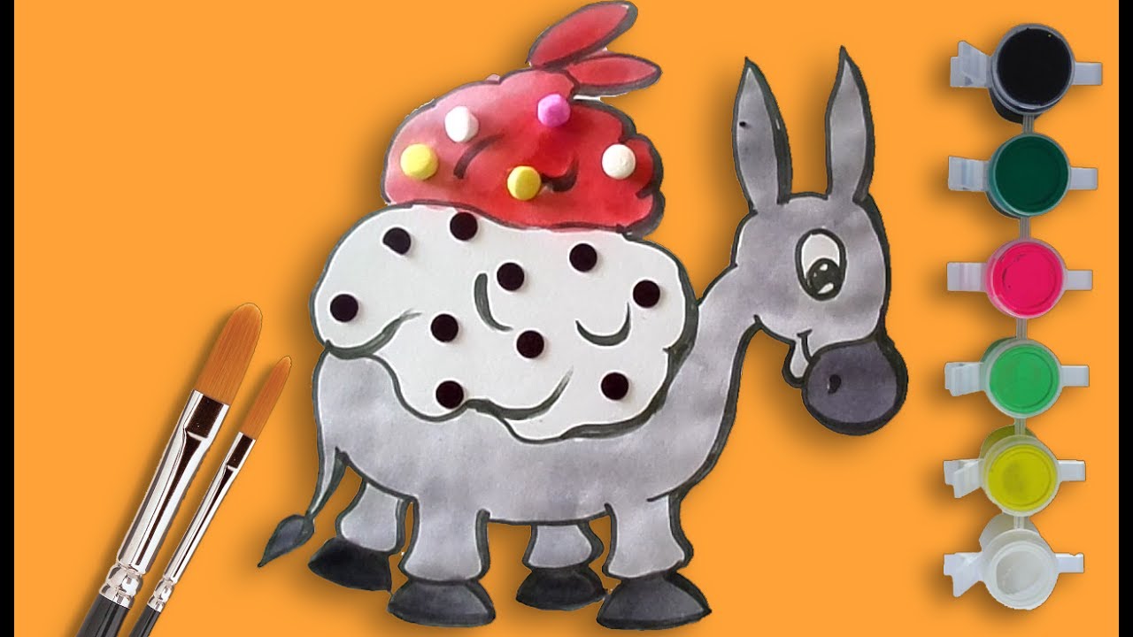 How to Draw a Donkey with Water Colors - Arts and Crafts For ...