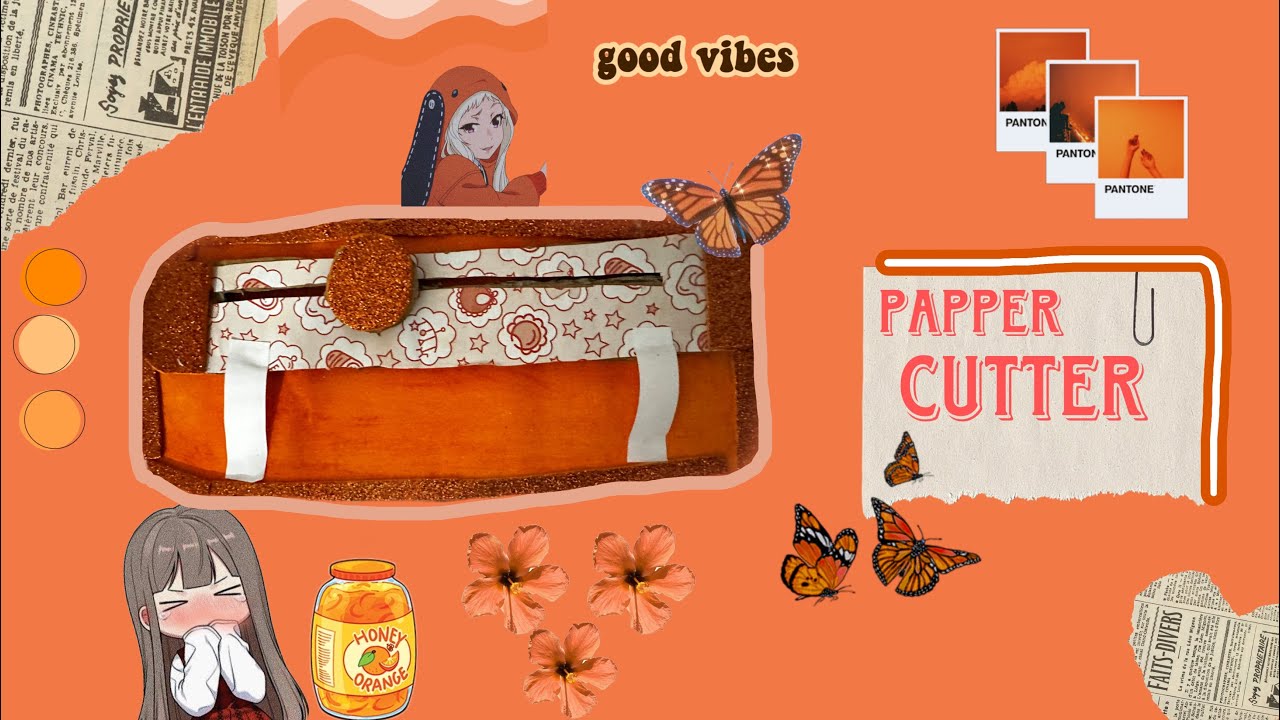 🧡Cute kawaii homemade papper cutter 🧡|| At home only 5-steps ||🧡🧡🧡 ...