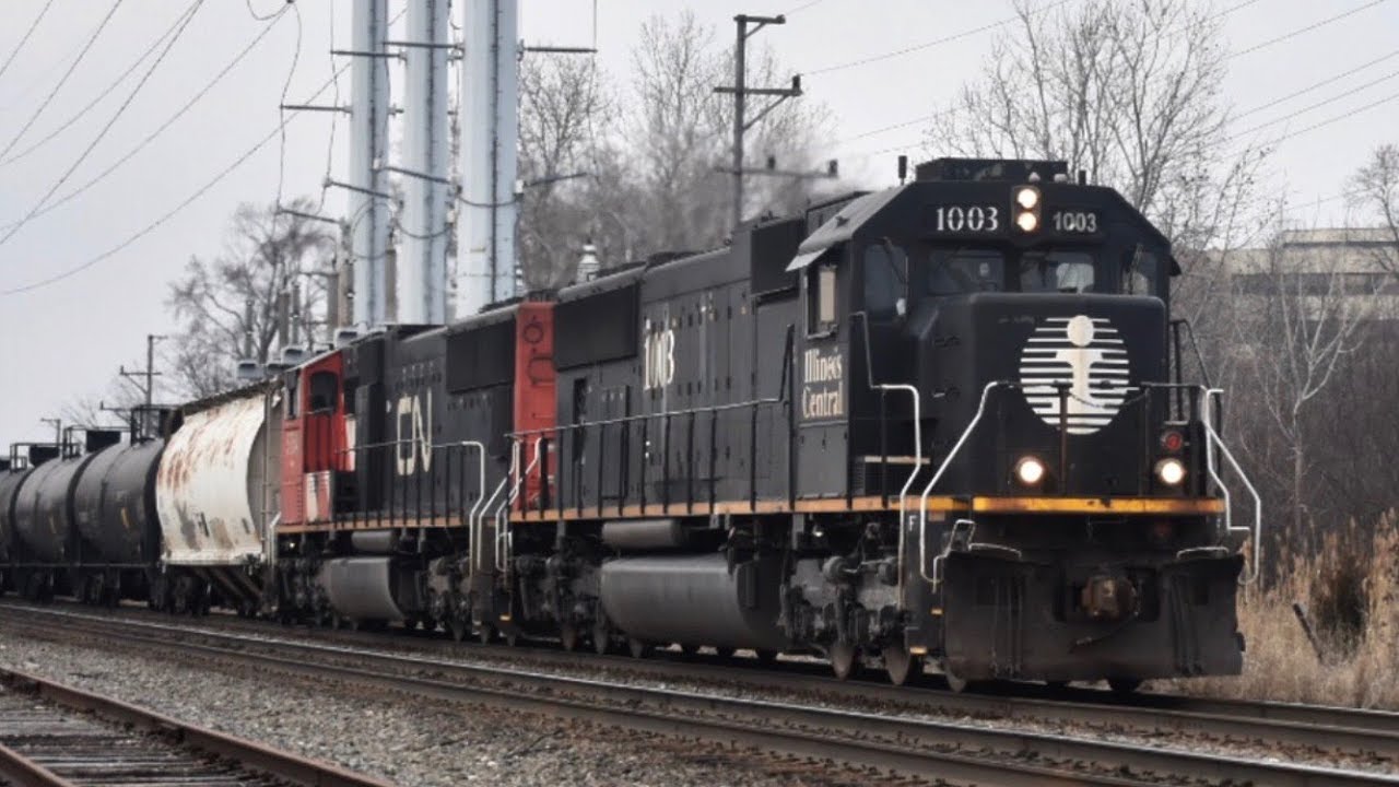 Double IC! Illinois Central SD70 leads U760 south with IC SD70 DPU! - YouTube