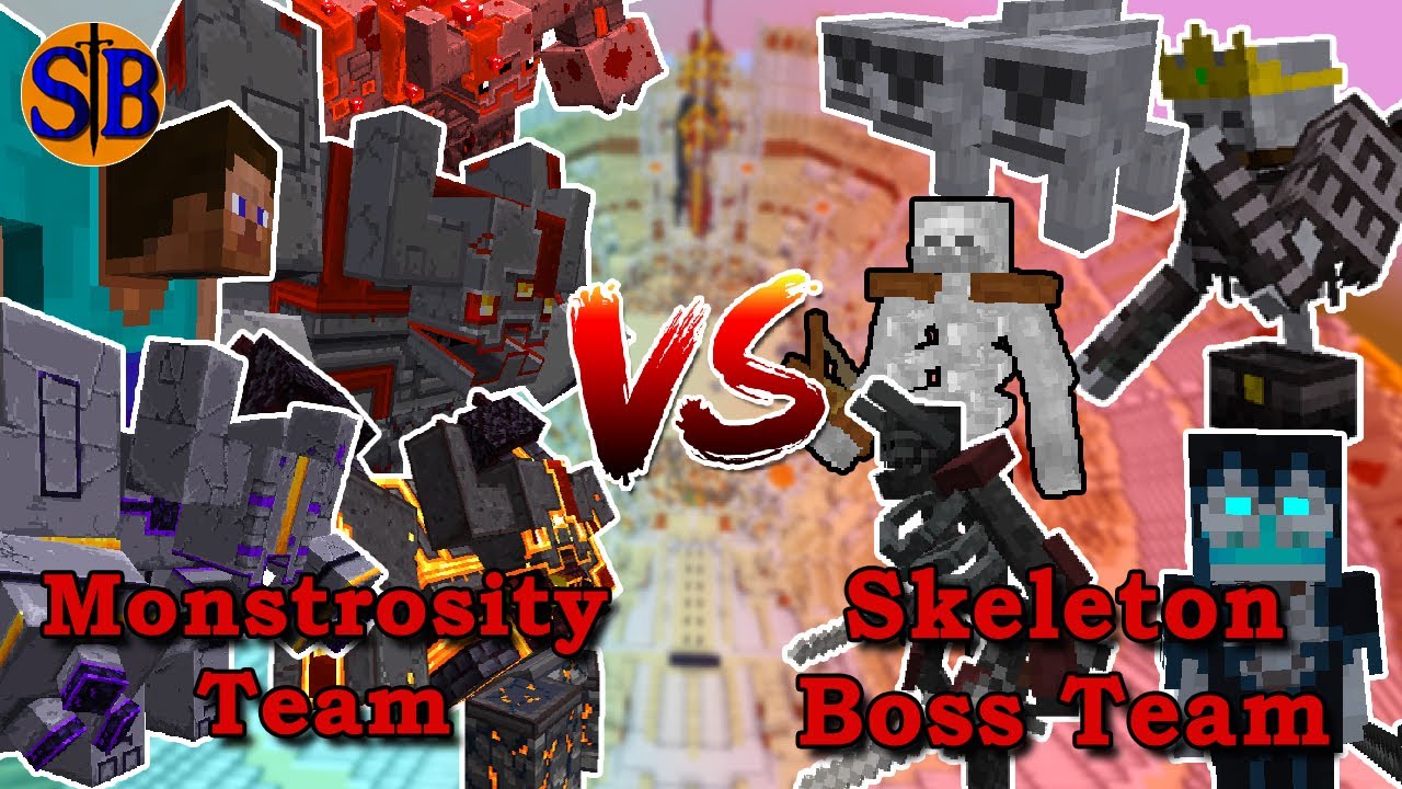 Monstrositeam vs Skeleton Boss Team | Minecraft Mob Battle - YouTube