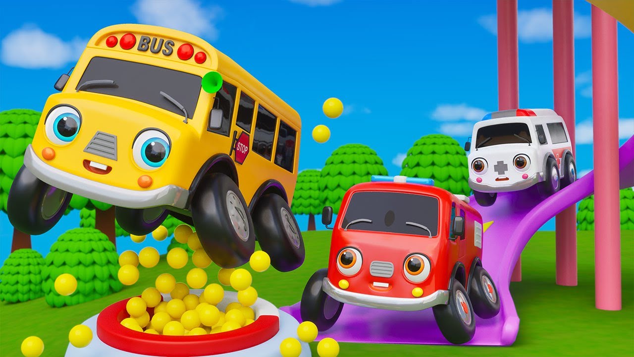 Wheels on the Bus with Balls | Bus Songs | Nursery Rhymes & Kids Songs ...