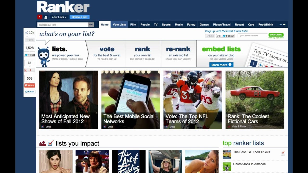 How To Build and Re-Rank Lists on Ranker - YouTube
