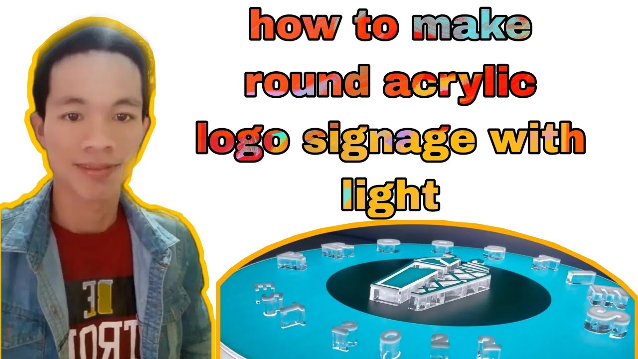 how to make round acrylic build up signage with light - YouTube