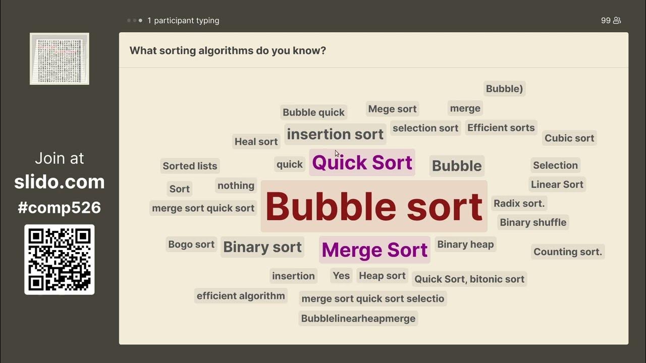 COMP526 (Fall 2023) 3-0 §3.0 Sorting introduction - YouTube