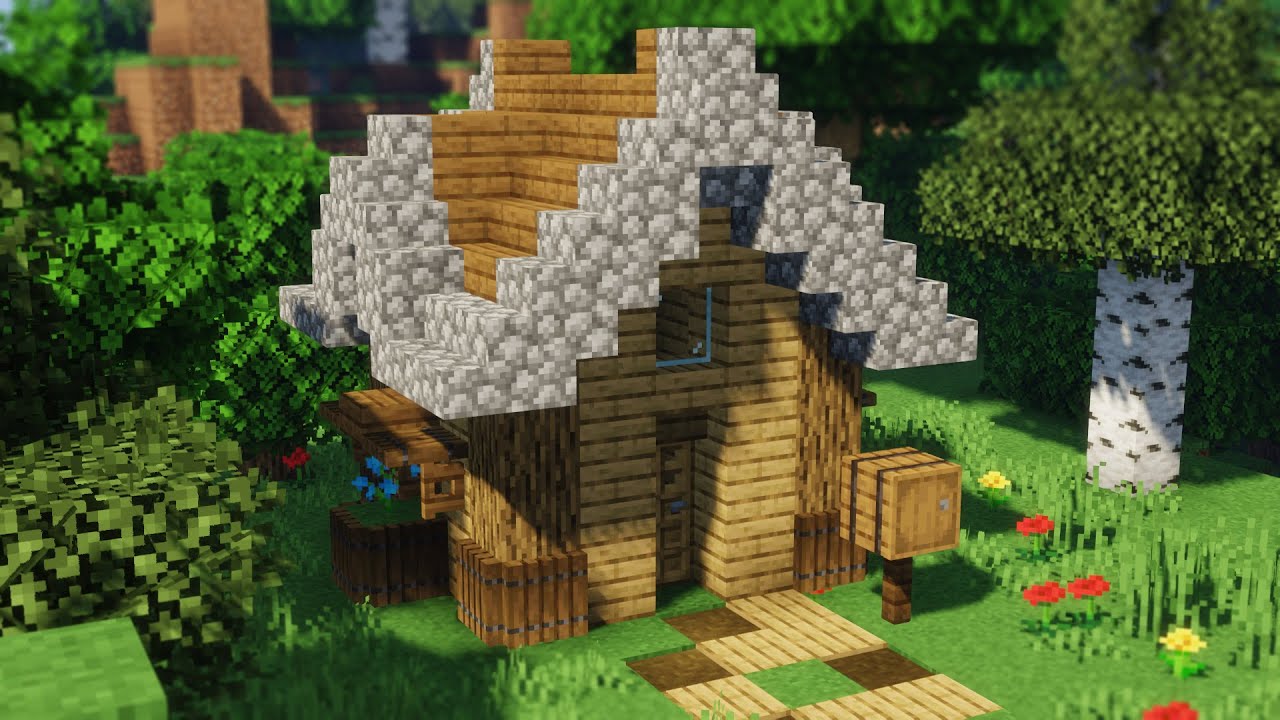 Minecraft | How to build a Small Simple and Tiny 5x5 Oak House! - YouTube