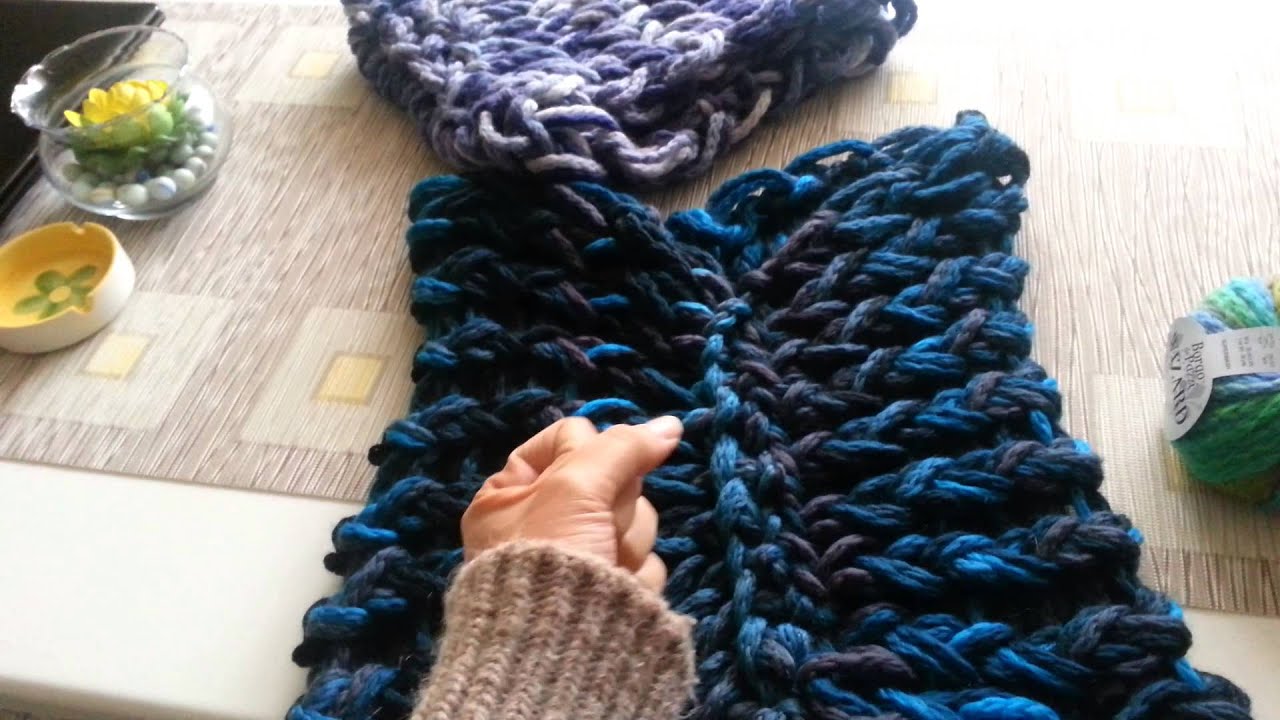 Arm Knitting. ..sciarpa con le mani! - YouTube