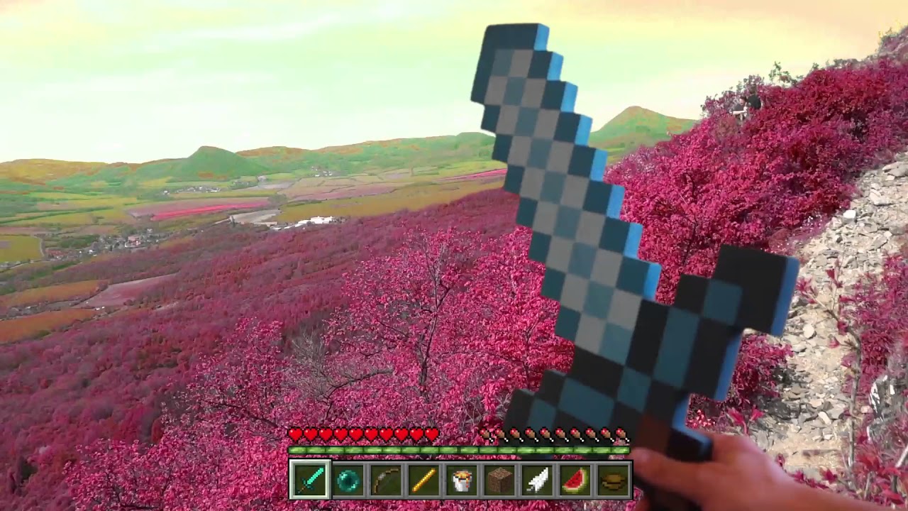 Realistic Minecraft in Real Life Nether walk with Diamond Sword - IRL ...