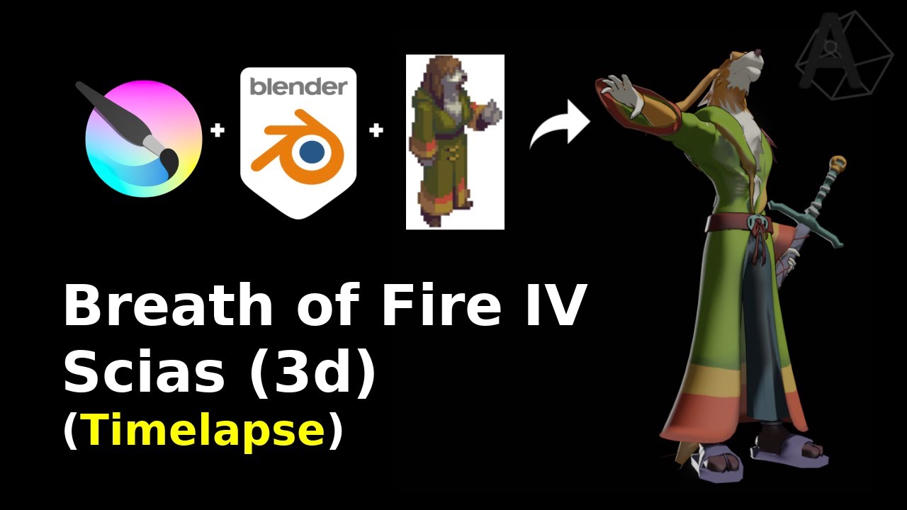 Scias in 3D Blender + Krita [Timelapse] [Breath of Fire Fanart] - YouTube