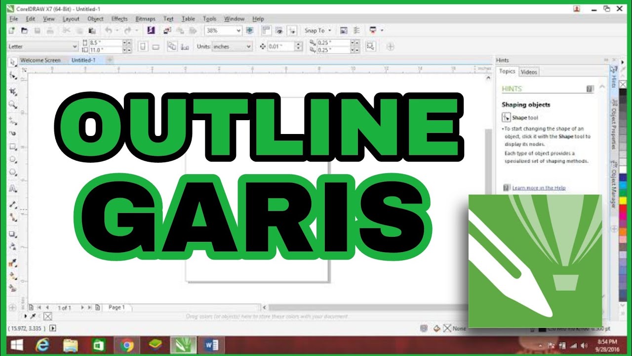 cara membuat outline || Corel Draw Bagi Pemula - @qolby tutorial - YouTube