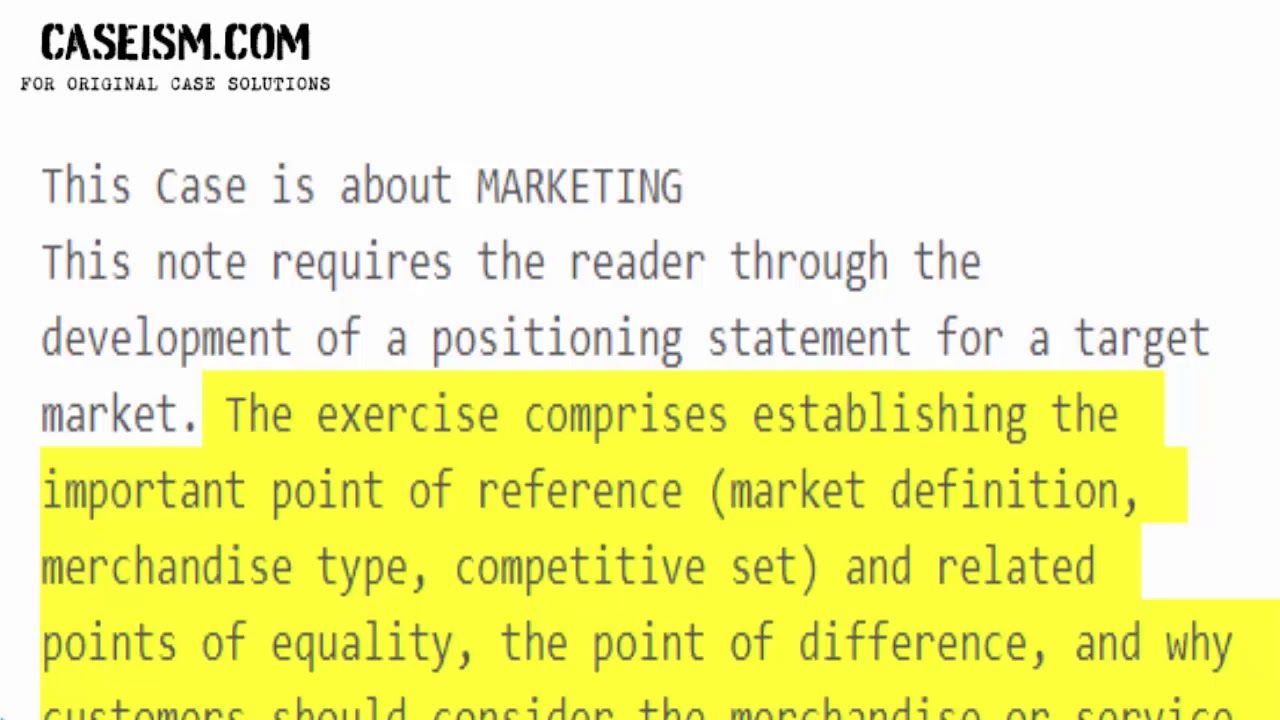 Positioning: The Essence of Marketing Strategy Case Study Help ...