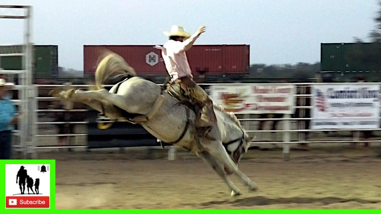 Bronc Riding #2 - 2020 Meade Ranch Rodeo | Saturday - YouTube