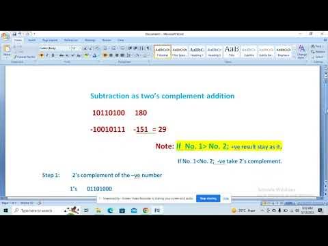 Subtraction as two's complement addition - YouTube