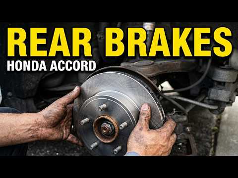 2013-2017 HONDA ACCORD REAR BRAKE PADS AND ROTORS REPLACEMENT #diymechanic #mechanic