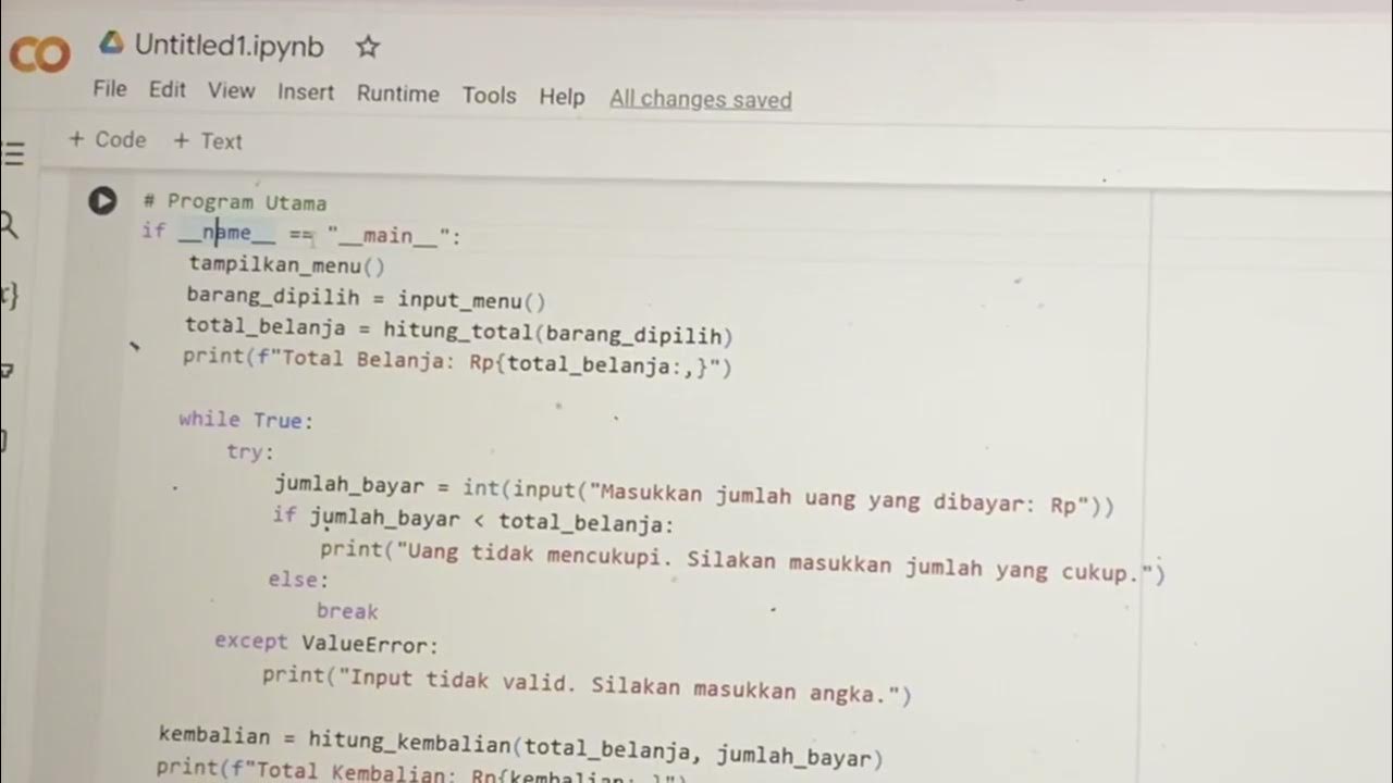CARA MEMBUAT KODINGAN APLIKASI POS PADA GOOGLE COLAB - YouTube