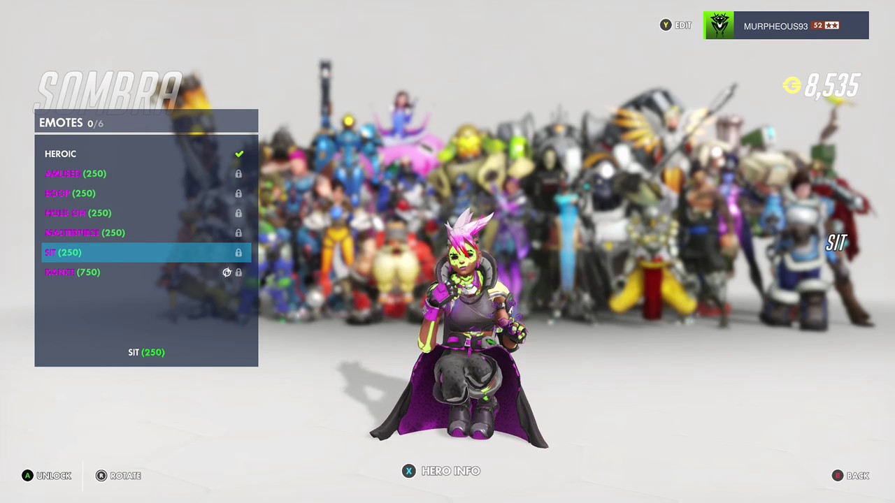 Overwatch Anniversary - Sombras New Sit Emote - YouTube