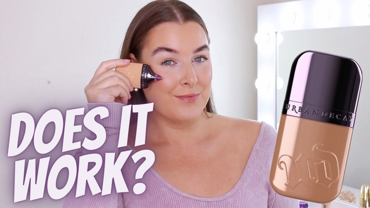 Urban Decay Face Bond Foundation Review And Wear Test on Dry Skin - YouTube