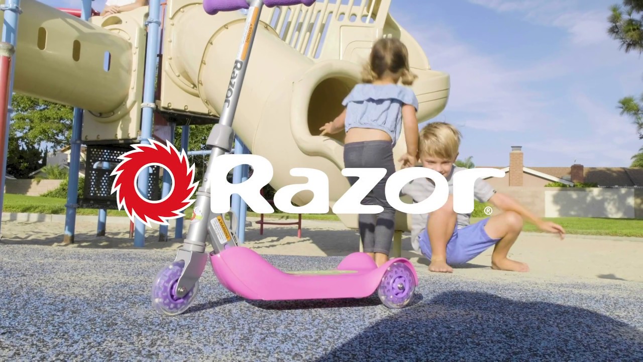 Razor Jr. Folding Kiddie Kick Scooter Ride Video - YouTube