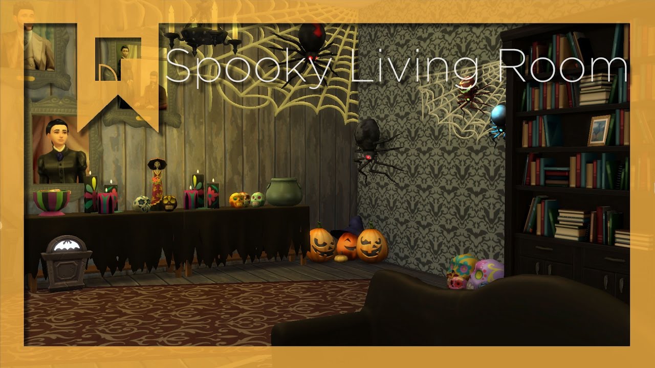 SPOOKY LIVING ROOM | Sims 4 Room Build x SPOOKY STUFF - YouTube