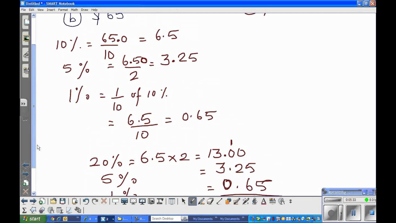 Calculating The Percentage Of A Given Amount Without A Calculator YouTube