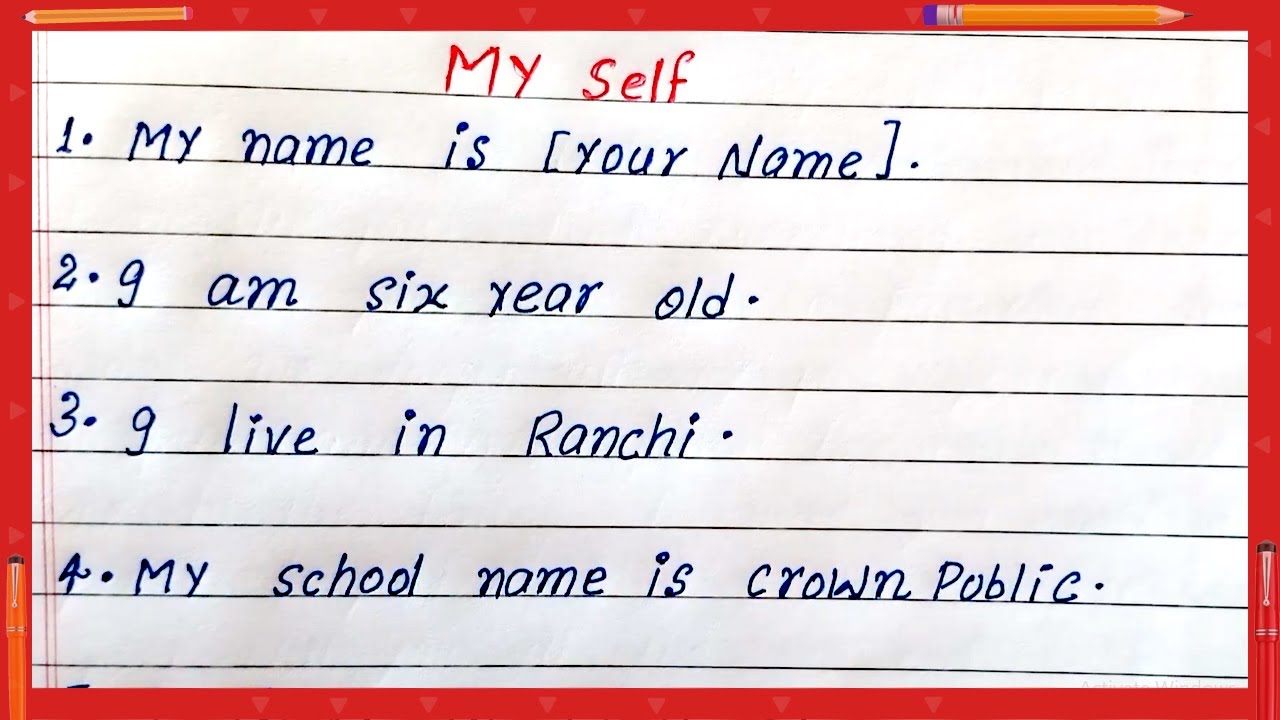 write 10 lines essay on my self | very easy short essay on my self ...
