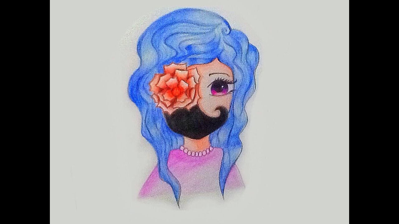 ROSE MASK GIRL ~ DRAWING TIME LAPSE - YouTube