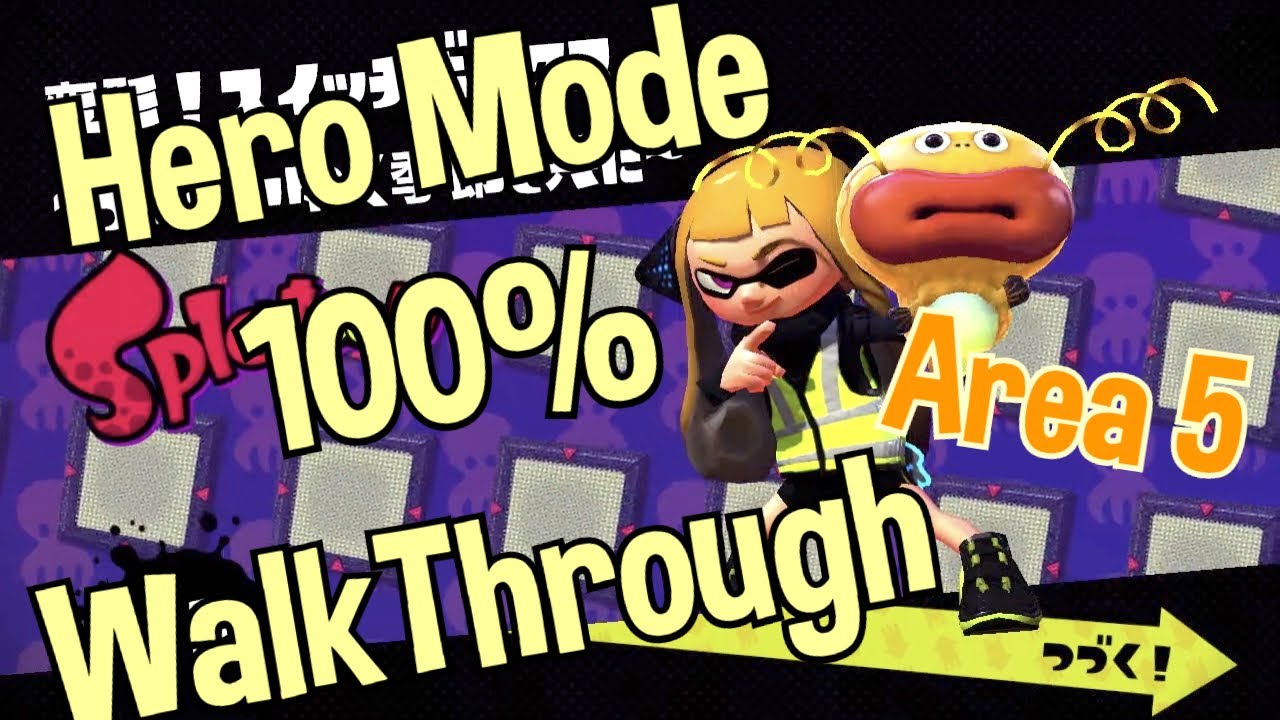 Nintendo Splatoon Hero Mode Octo Valley Area 5 100% Gameplay ...