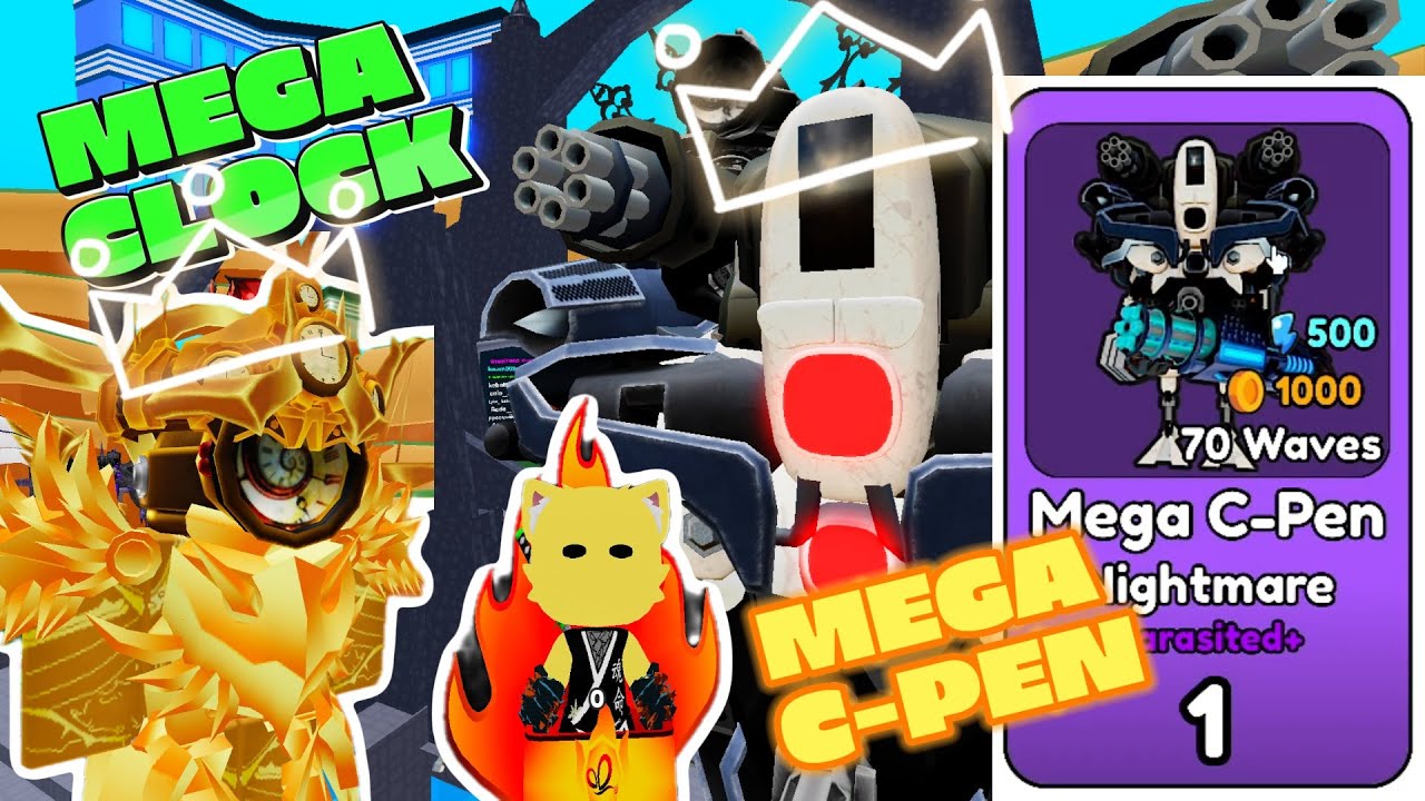 MEGA CLOCK e MEGA C-PEN IMPOSSÍVEL NO Toilet verse Tower defense - Roblox - YouTube