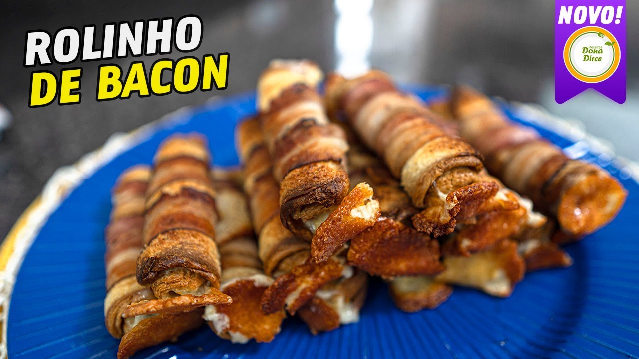 LANCHINHO DELÍCIA COM BACON E PROVOLONE | APERITIVO DE BACON | ROLINHO ...