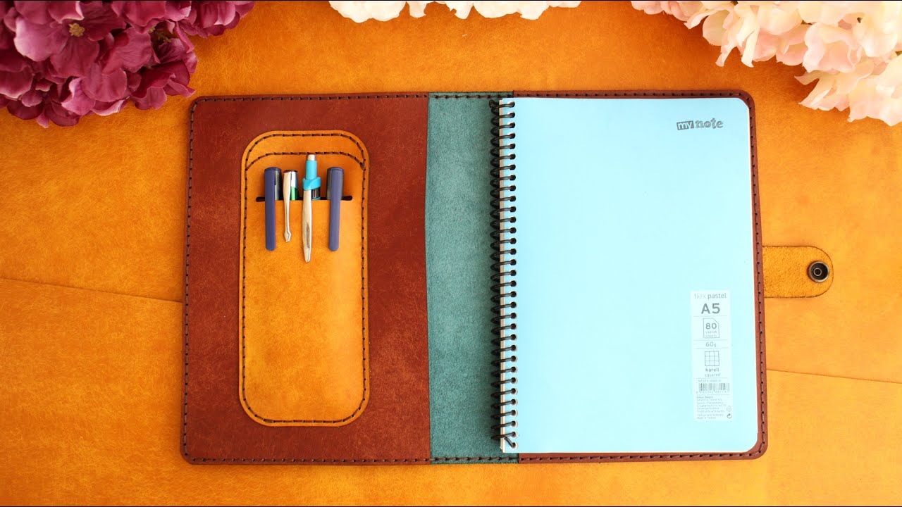 Leather A5 Notebook Cover /A4 and Us Letter PDF/ SVG / DXFLeather r/ A5 ...