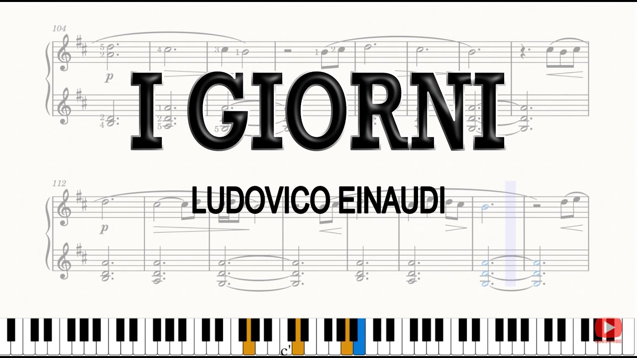 I Giorni piano tutorial - Einaudi - FREE SHEET MUSIC - YouTube